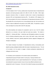 An innovative interprofessional assessment. | Open Access Repository Suffolk - OARS